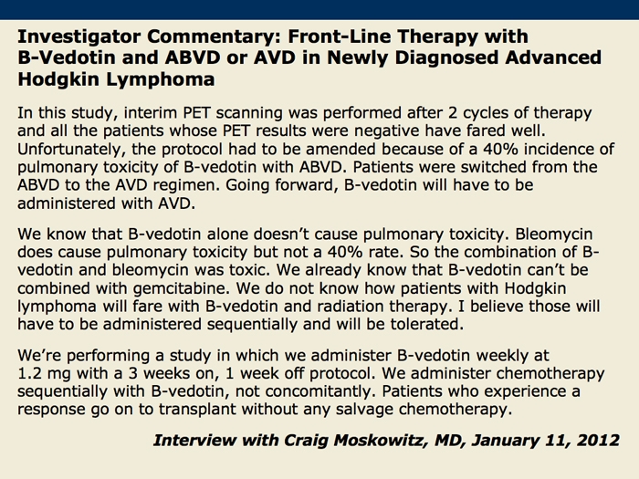 Efficacy and Safety of Brentuximab Vedotin with ABVD or AVD in Newly ...