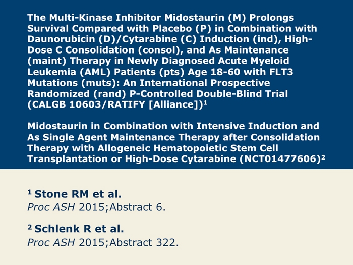 Efficacy and Safety of Midostaurin-Based Induction and Maintenance ...
