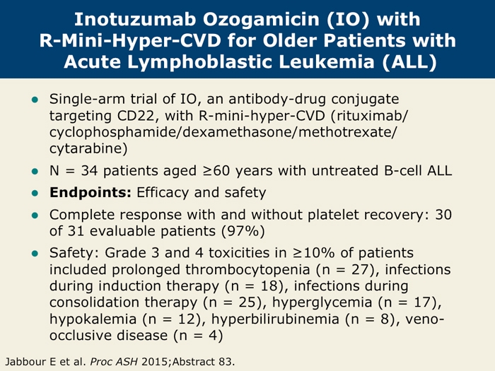 Inotuzumab Ozogamicin and Mini-Hyper-CVD as Front-Line Therapy for ...