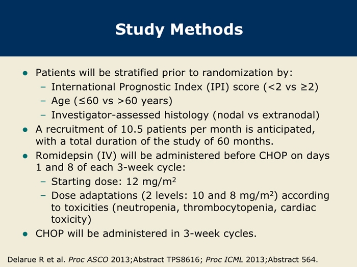 Ongoing Phase III Ro-CHOP Trial of CHOP versus Romidepsin-CHOP for ...